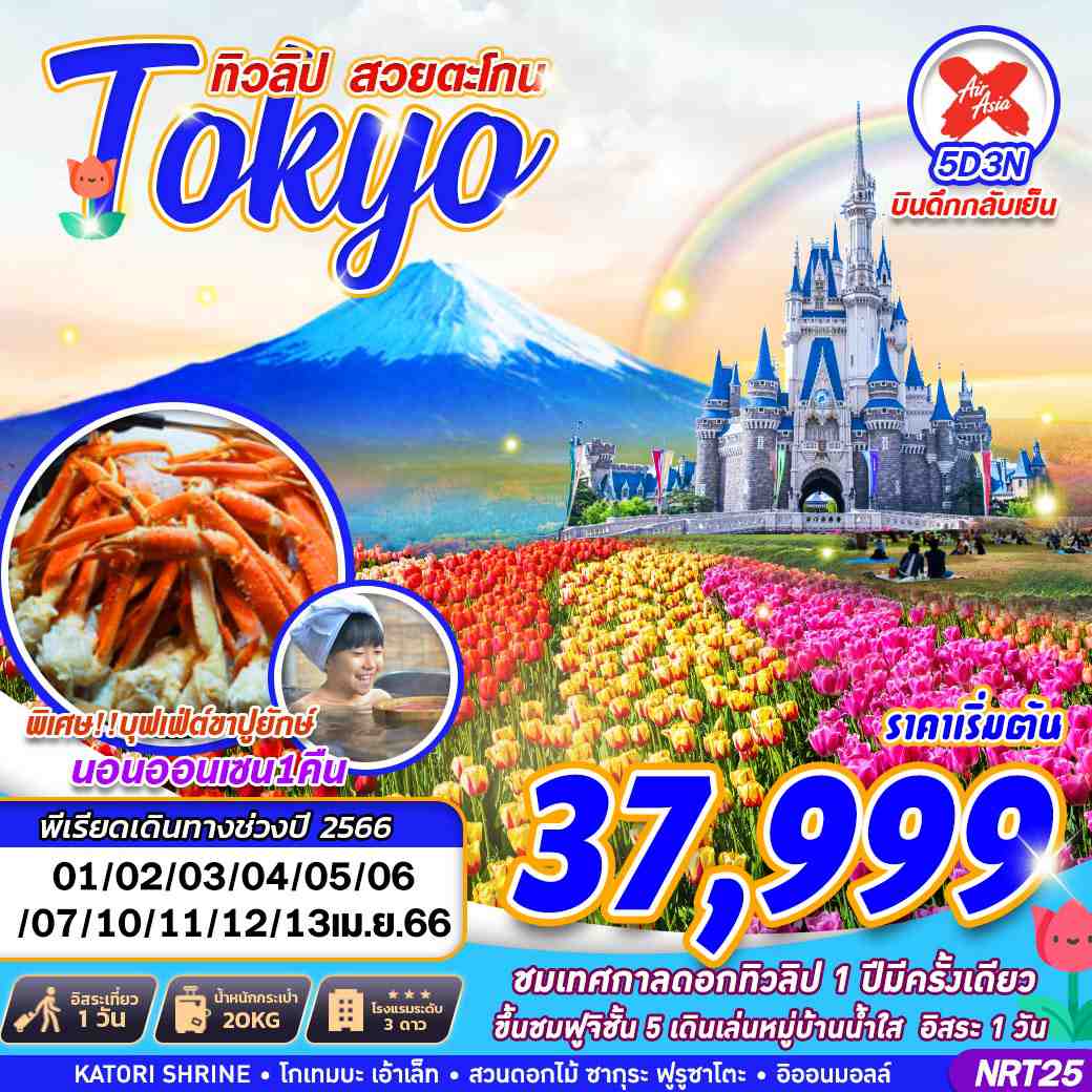 NRT25 ทิวลิปสวยตะโกน FREEDAY (APR) 5D3N